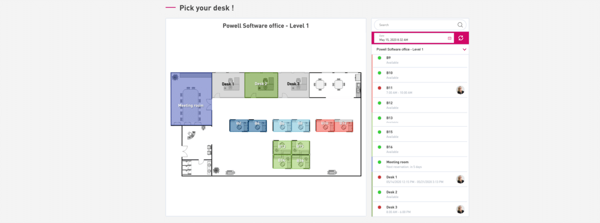 Flex Desk, reservez un bureau dans vos locaux