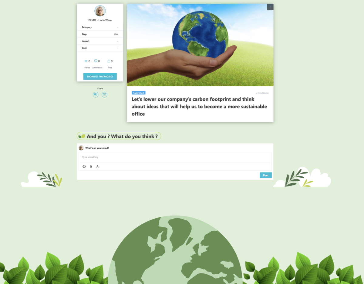 Create a Sustainability Corner in Powell Intranet - Powell